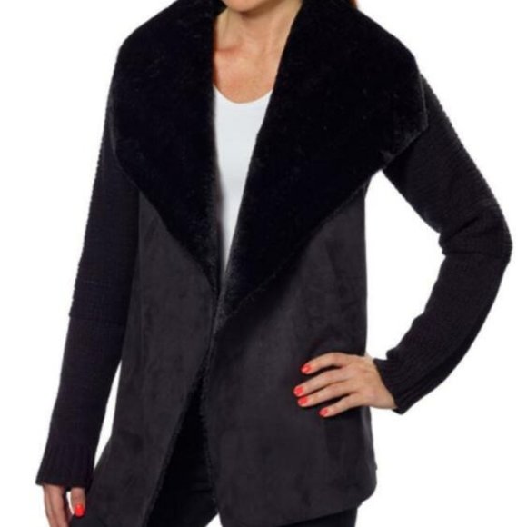 Fever | Jackets & Coats | Fever Womens Faux Suede And Fur Open Jacket ...